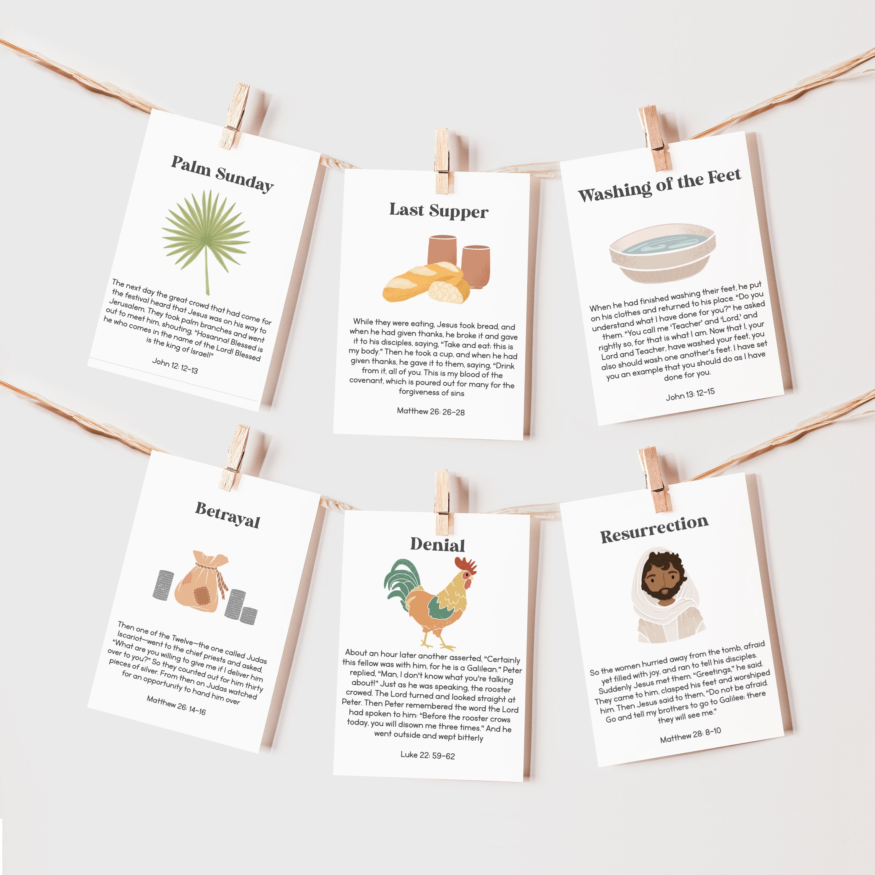 Easter Scripture Cards & Paper Doll Set | Digital Download | Editable ...